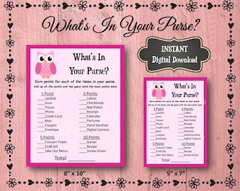 What's in Your Purse Baby Shower Game INSTANT DOWNLOAD - Etsy