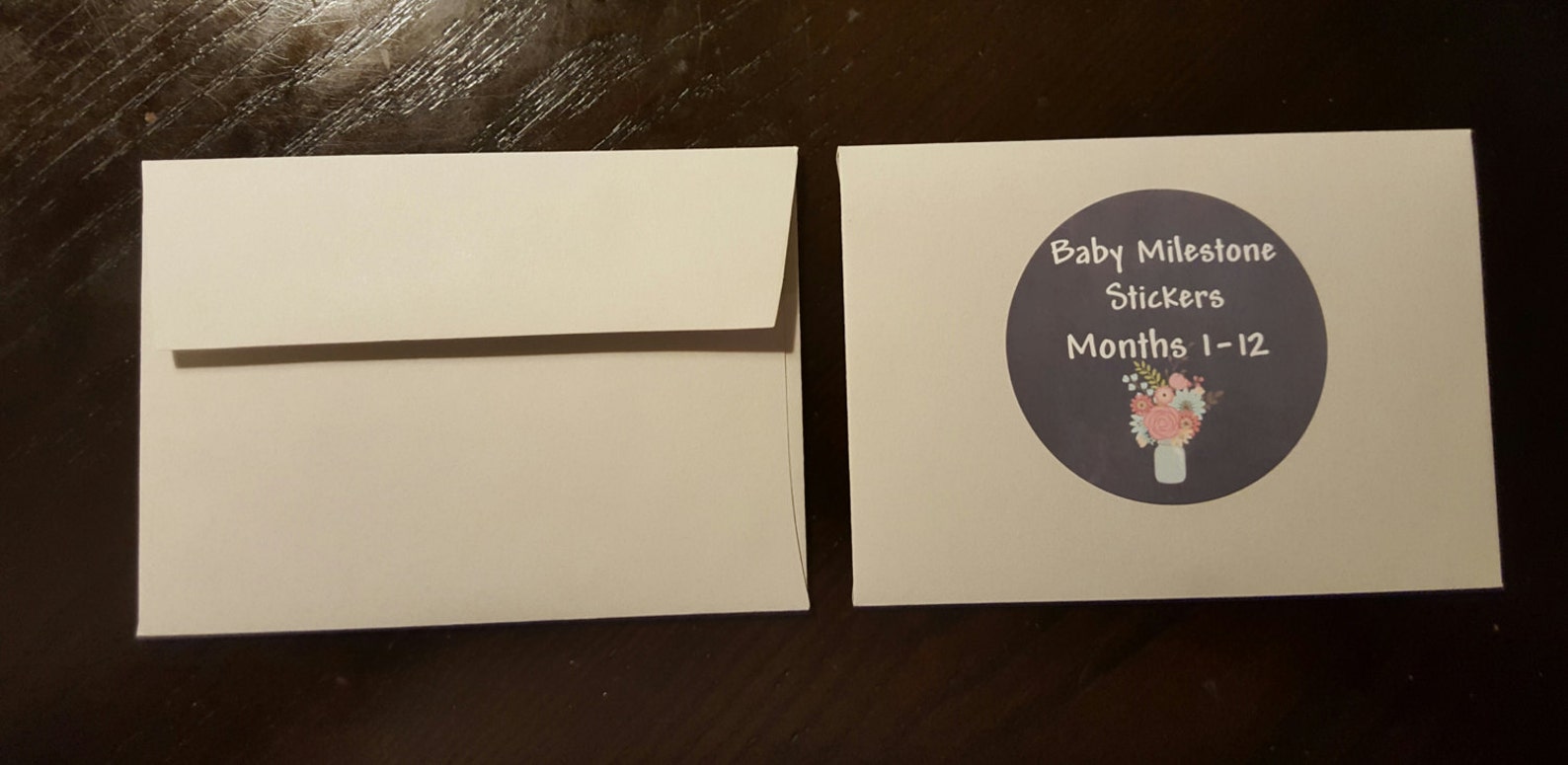 Milestone Monthly Stickers Grey & Floral Months 1-12 2.5 Round Glossy ...