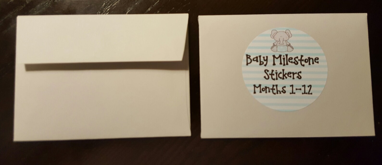 Milestone Monthly Stickers BLUE Baby Elephants Months 1-12 2.5 Round ...