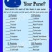 What's in Your Purse - Baby Shower Game- INSTANT DOWNLOAD - Blue Whale ...