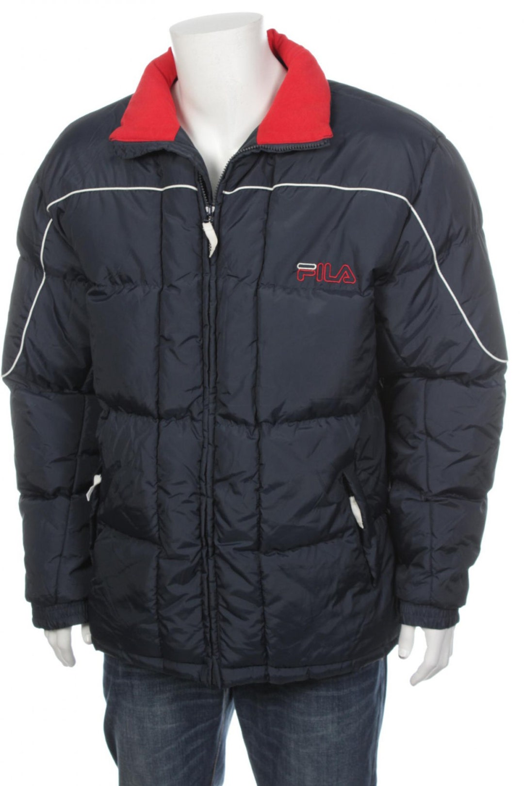 Fila Puffer Jacket Hip Hop Rap Style Navy Blue/red Size XL - Etsy