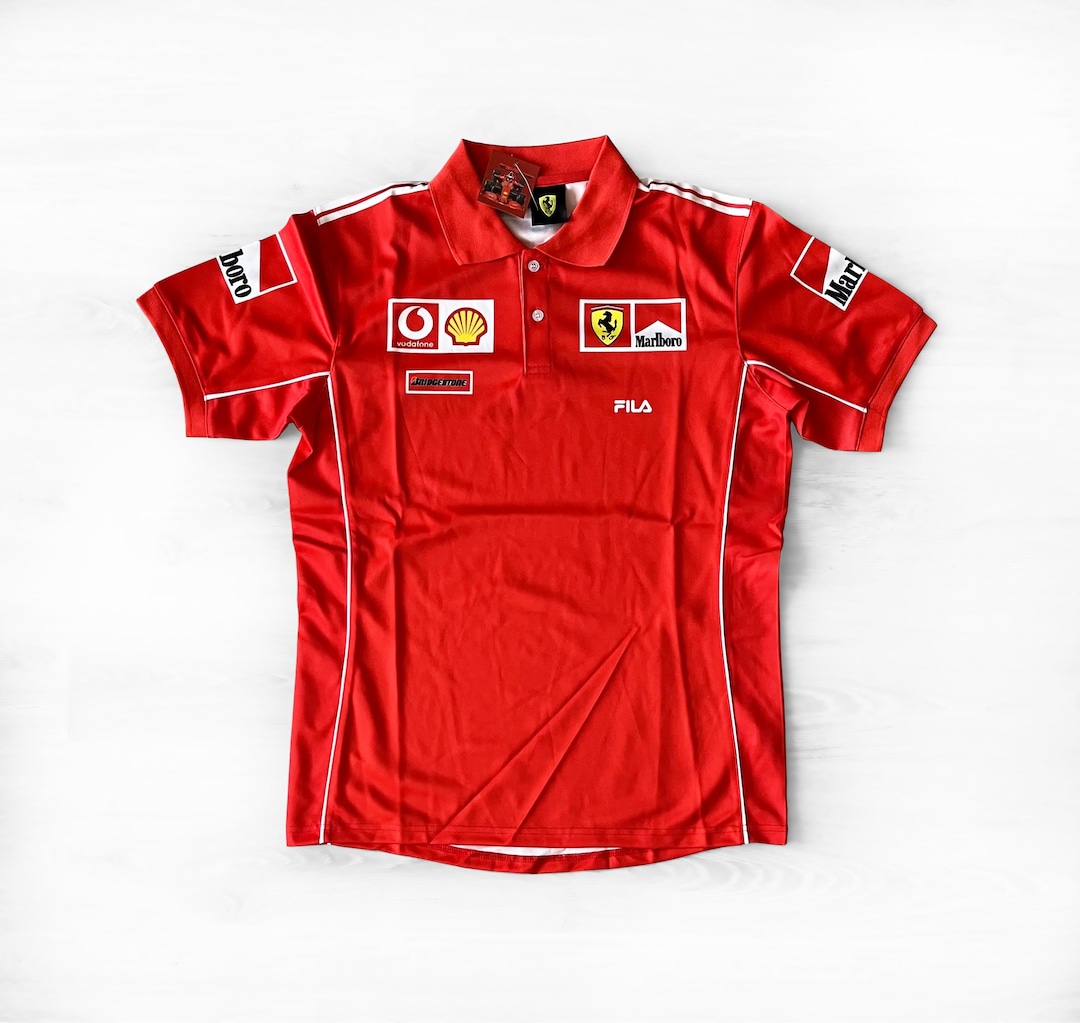 Vintage Fila Scuderia Ferrari F1 Racing Team Vodafone Shell Polo Shirt ...