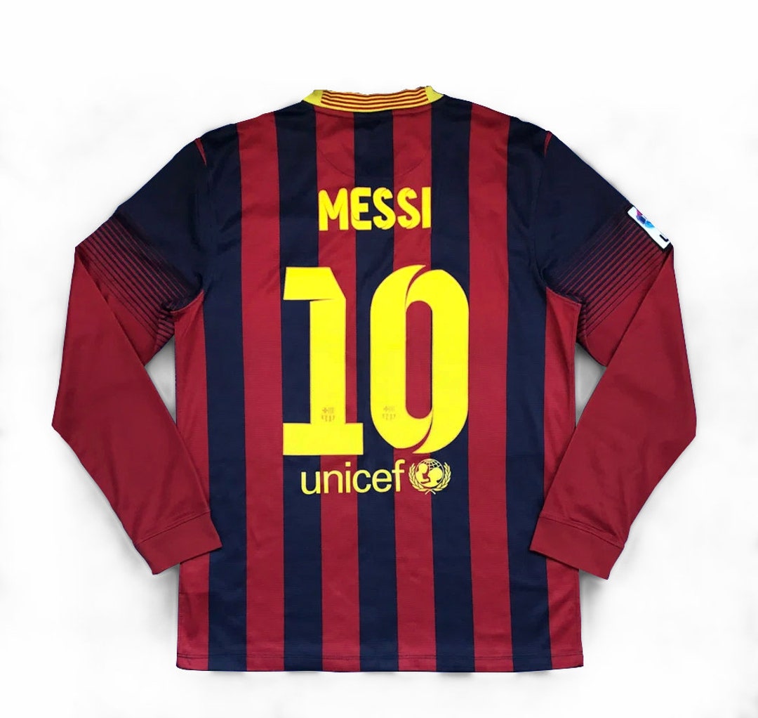 FC Barcelona 2013 2014 MESSI #10 Home Long Sleeve Football Shirt Soccer ...