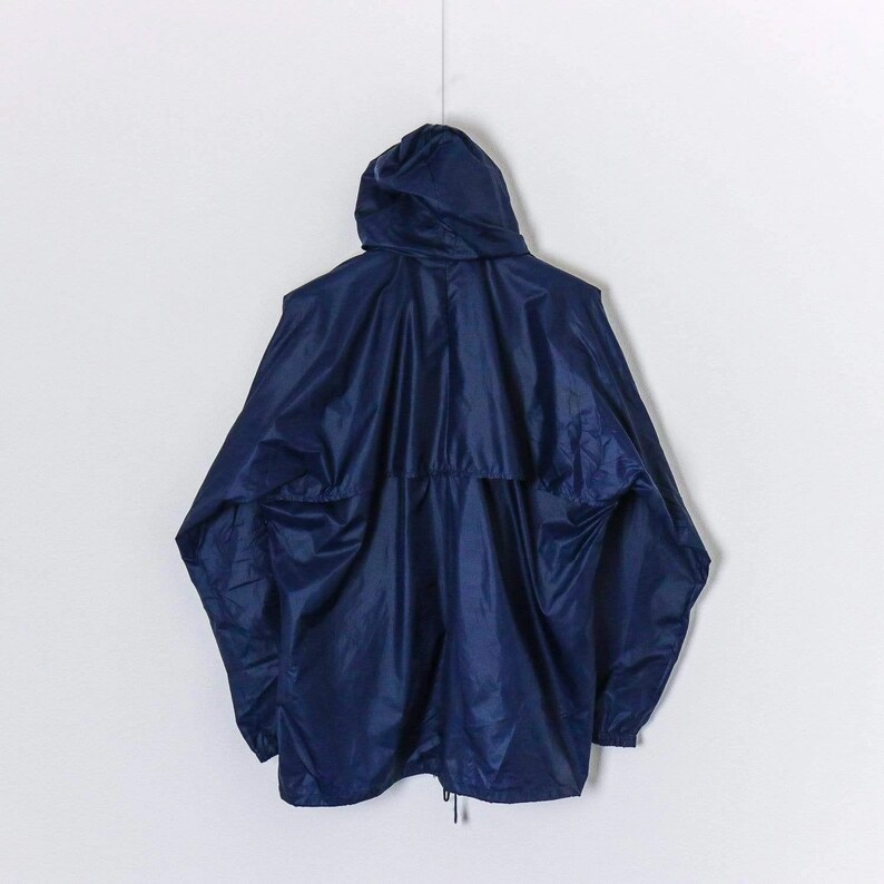 Rare Vintage 80s Adidas Trefoil Shiny Nylon Windbreaker Jacket Navy ...