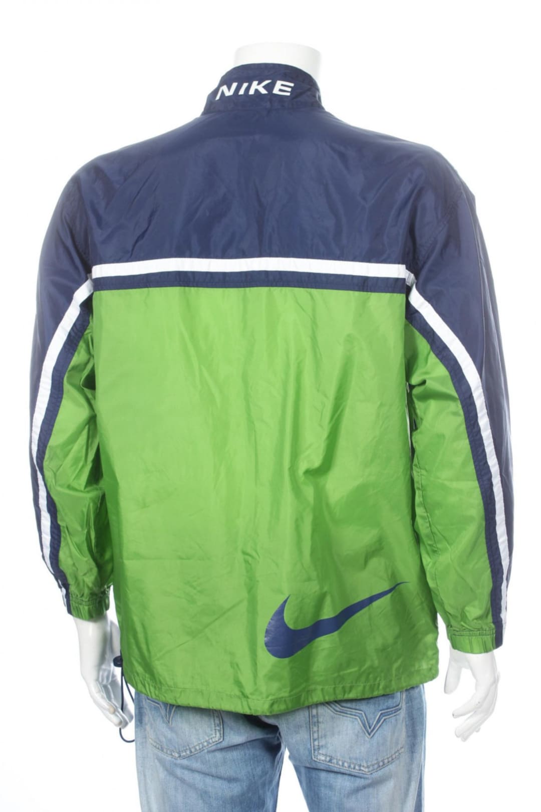 Nike Windbreaker Jacket Shell Zip Jacket Striped Streetwear Green ...