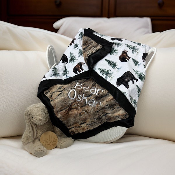 Baby Blanket Personalized With Bears - Etsy