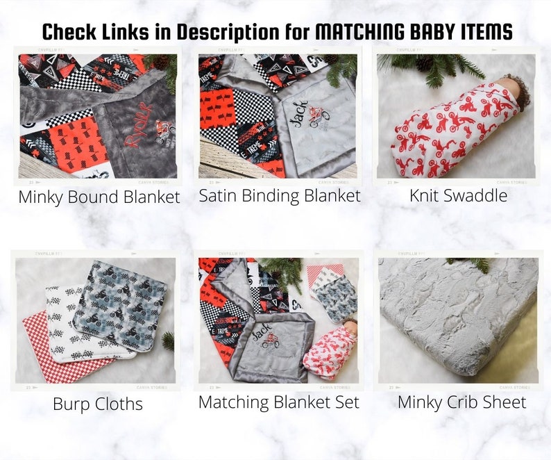 Motocross Personalized Minky Blanketbaby Boy Gift Dirt Bike Motorcycle ...