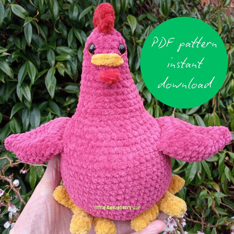 Cherry Chicken Crochet Pattern: Plush Amigurumi Tutorial (PDF) - Etsy
