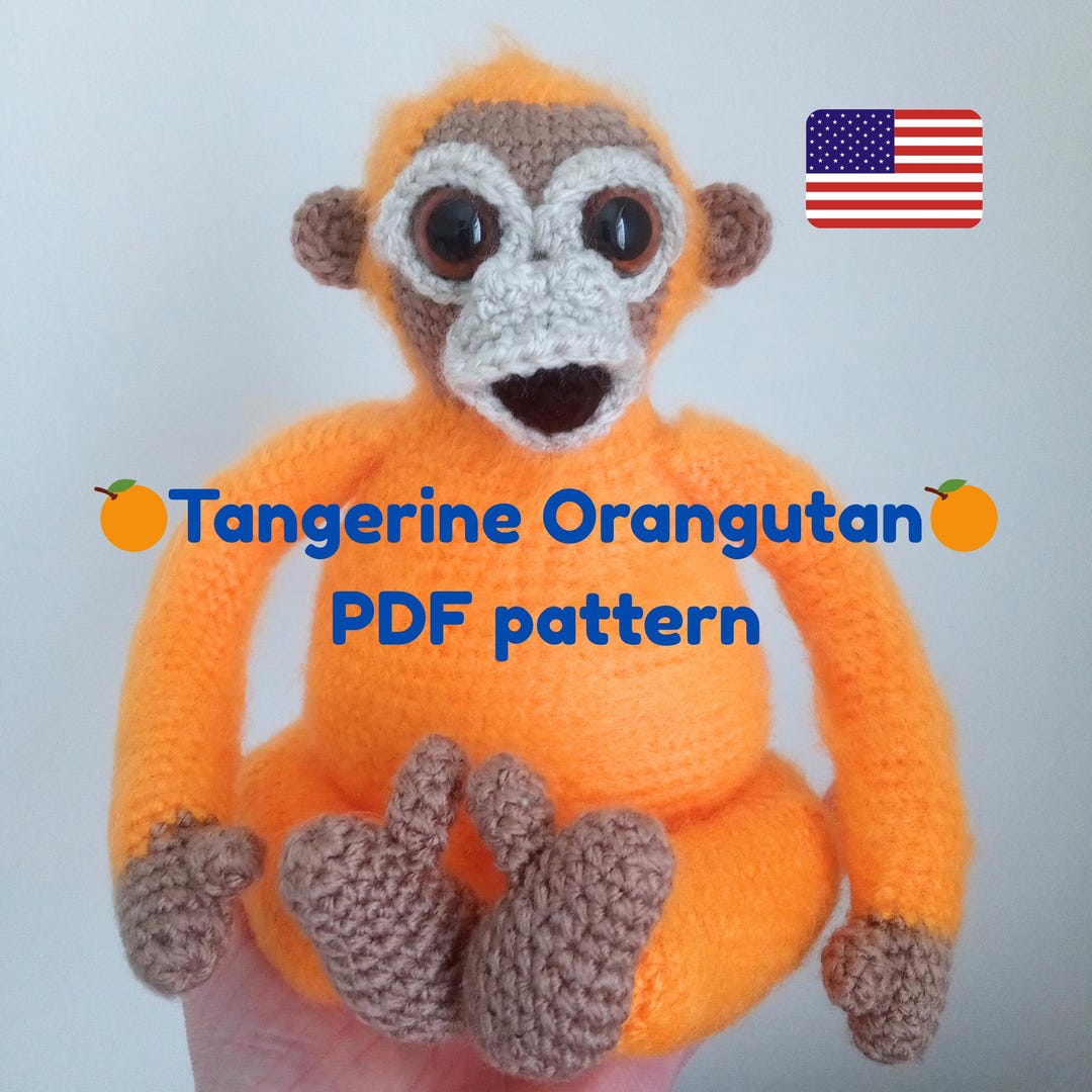 Tangerine Orangutan PDF Crochet Pattern, Crochet Monkey Pattern ...