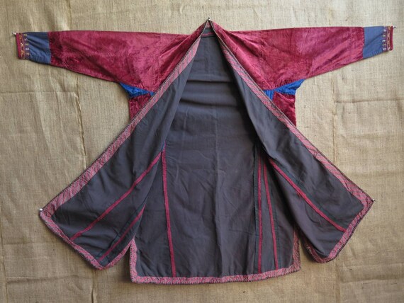 Traditional Vintage Turkmen Velvet Chapan - Free Ship… - Gem