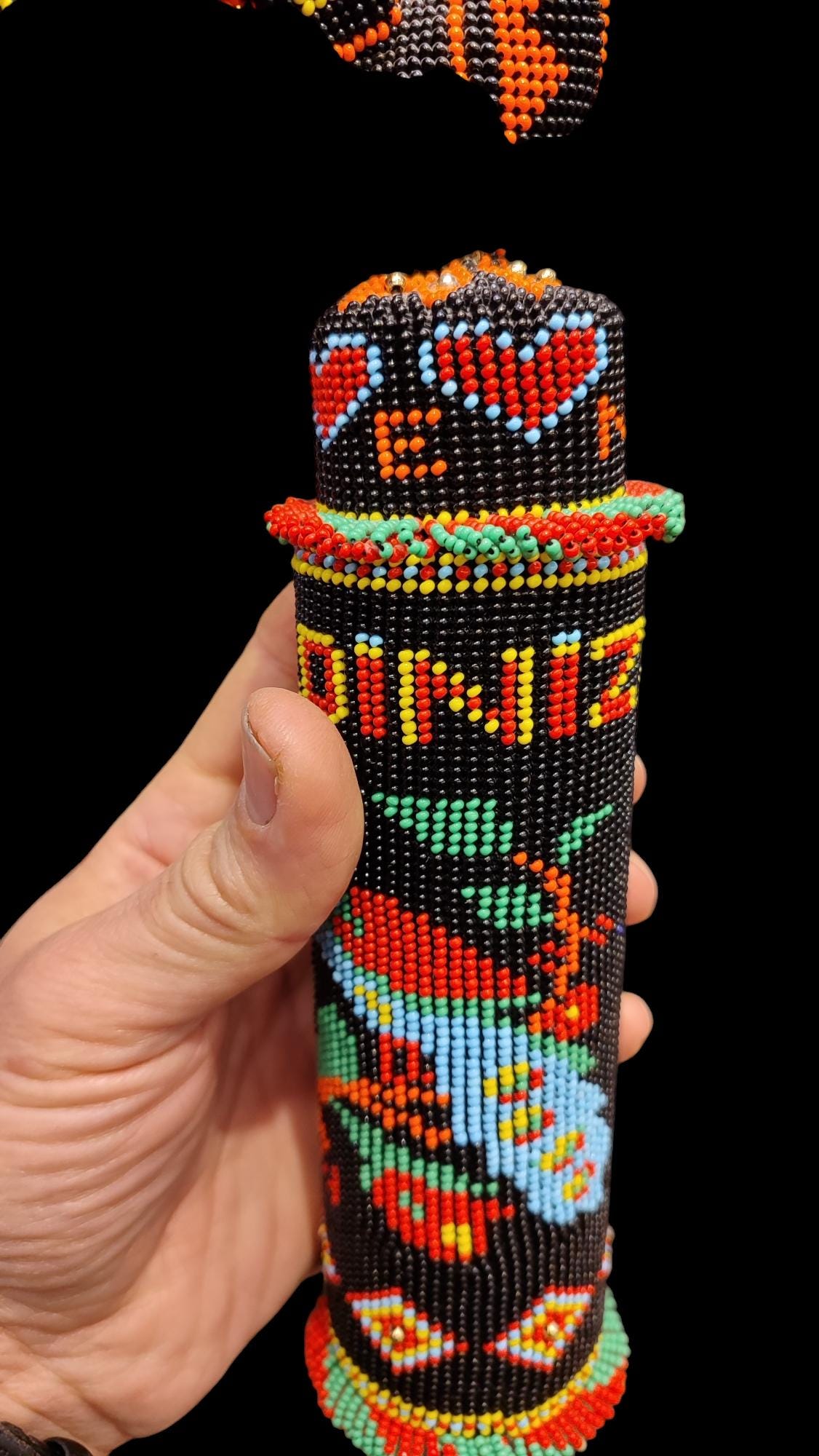 Anatolian Prison Work Hand Beaded Colon Bottle Cover and Plastic Bottle ...