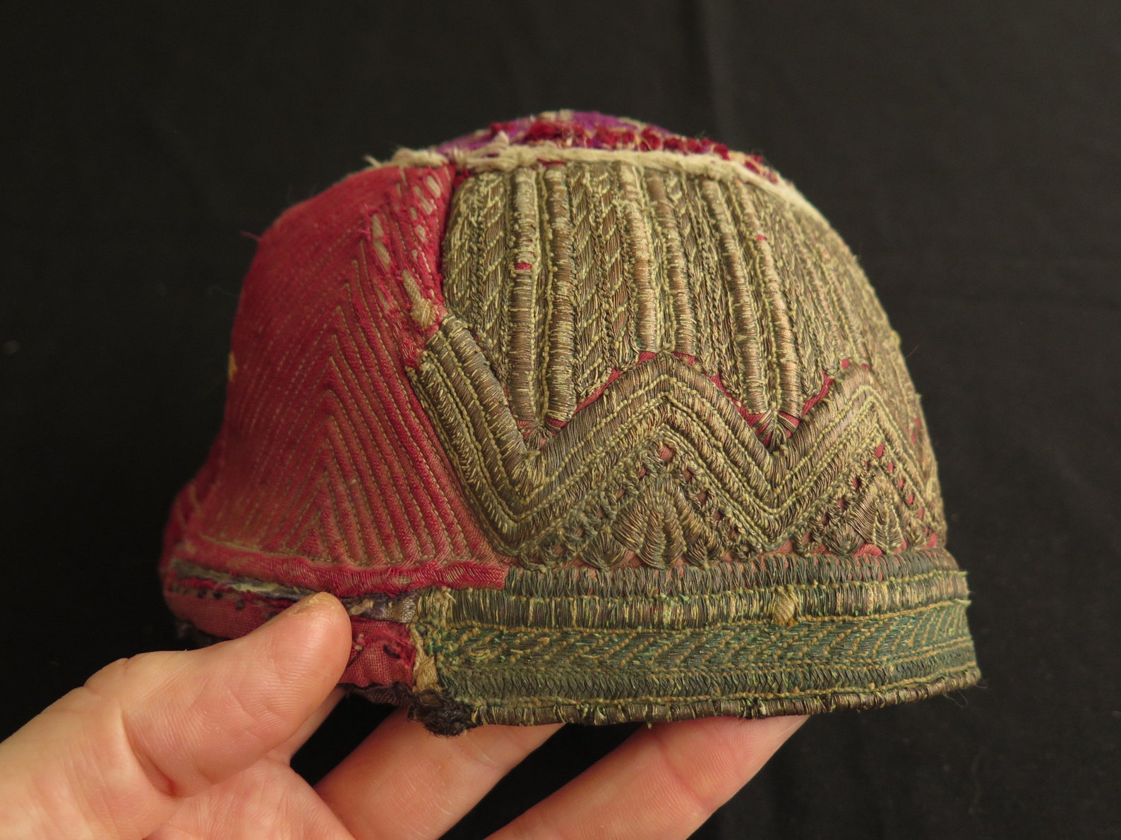Afghan Tribal Metallic and Silk Embroidered Hat - Etsy