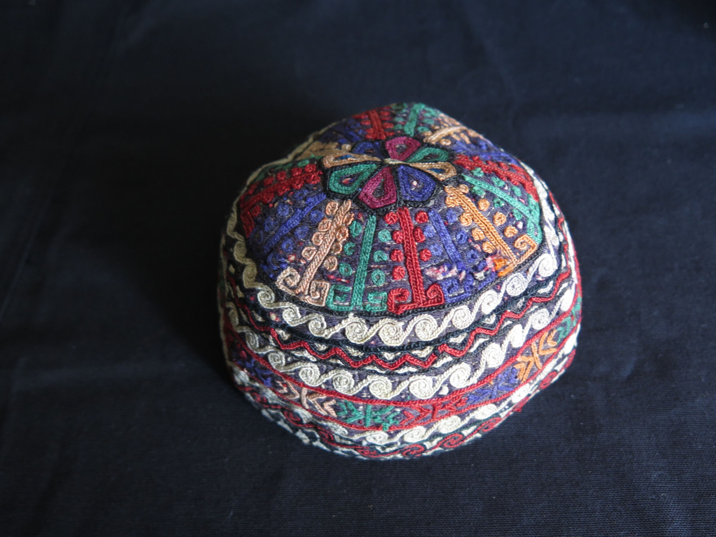 Antique Turkmenistan Turkmen Yomud Silk Embroidered Tribal Hat Free ...