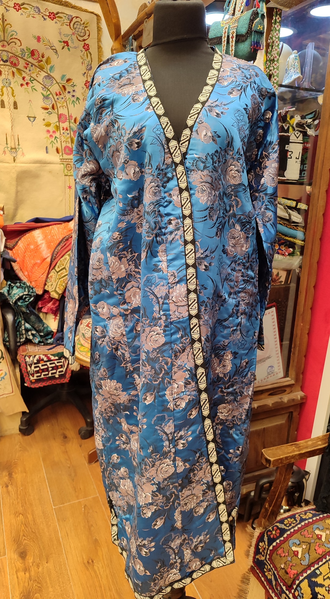 Vintage Uzbek Silk Robe, Kaftan, Kimono - Etsy