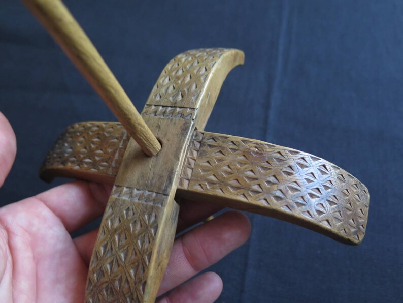 Anatolian Antique Wood Hand Carved Spindle - Etsy