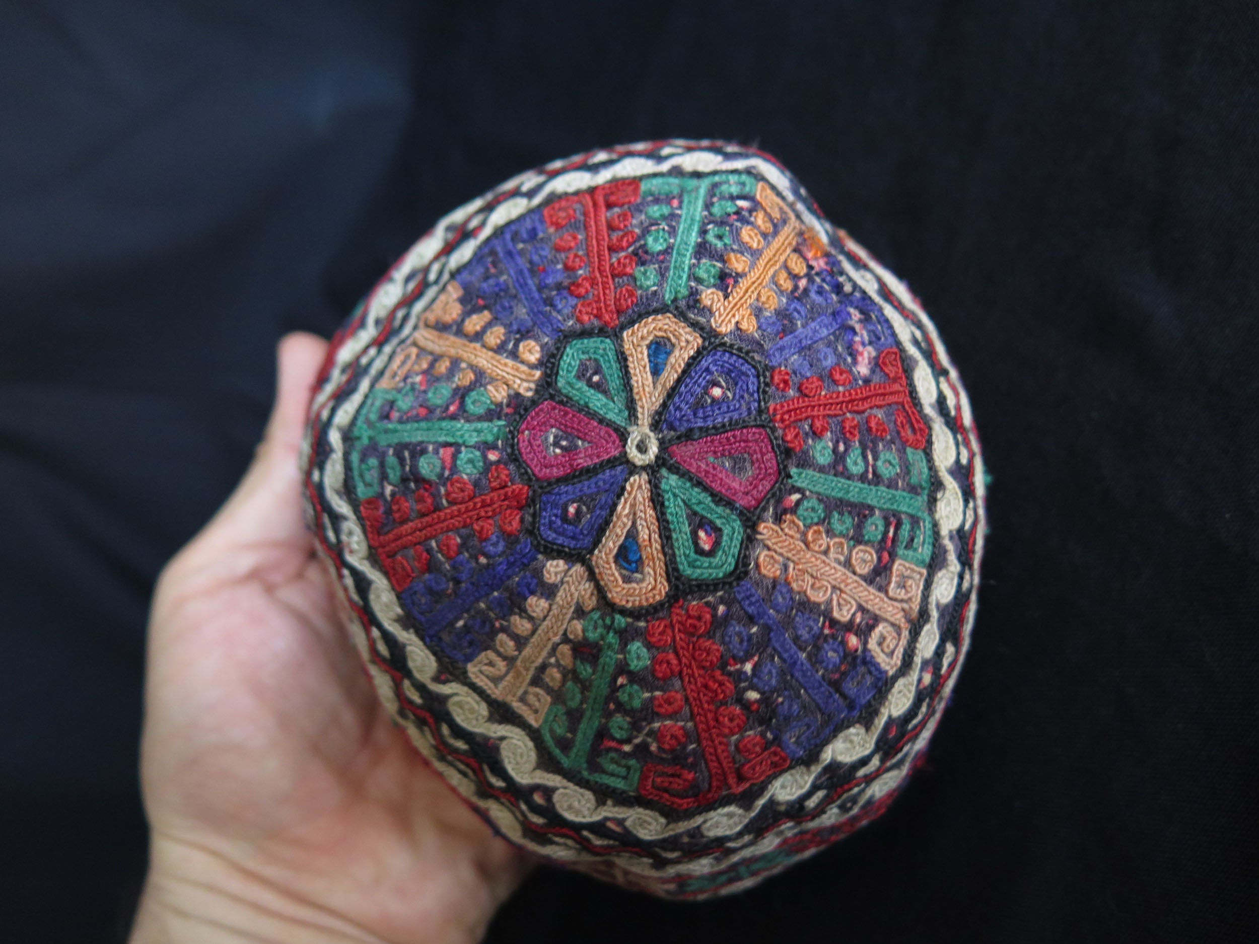 Antique Turkmenistan Turkmen Yomud Silk Embroidered Tribal Hat Free ...