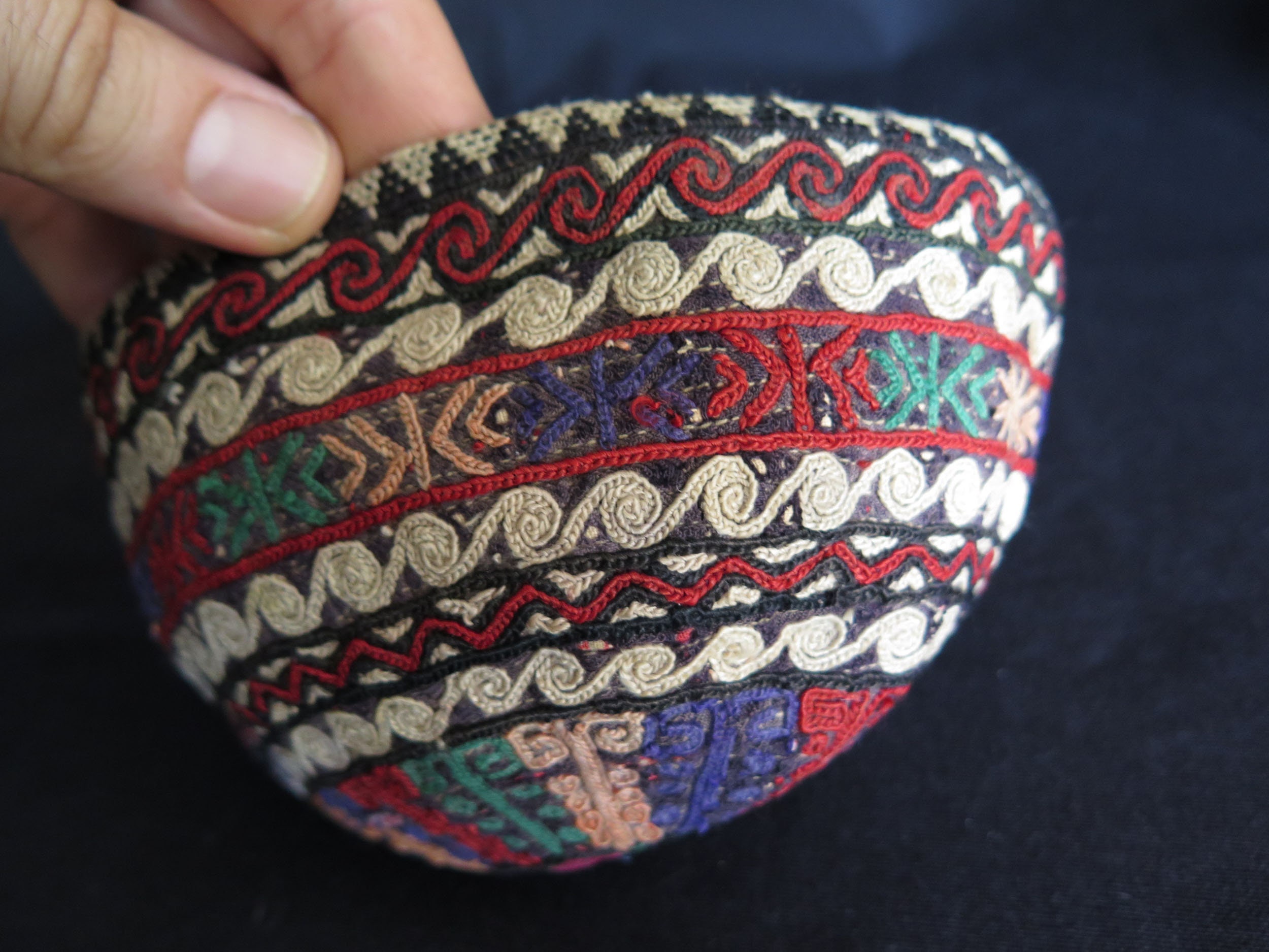 Antique Turkmenistan Turkmen Yomud Silk Embroidered Tribal Hat Free ...