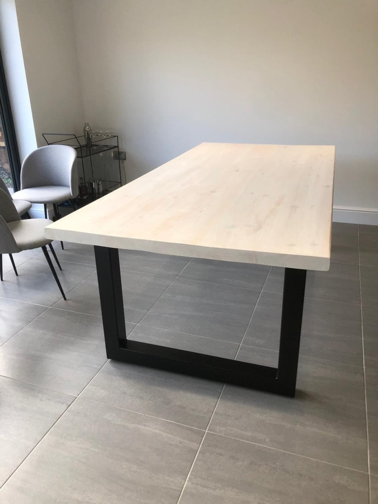 Bespoke Chunky Metal-leg Dining Table (+ Bench Options) - Etsy UK