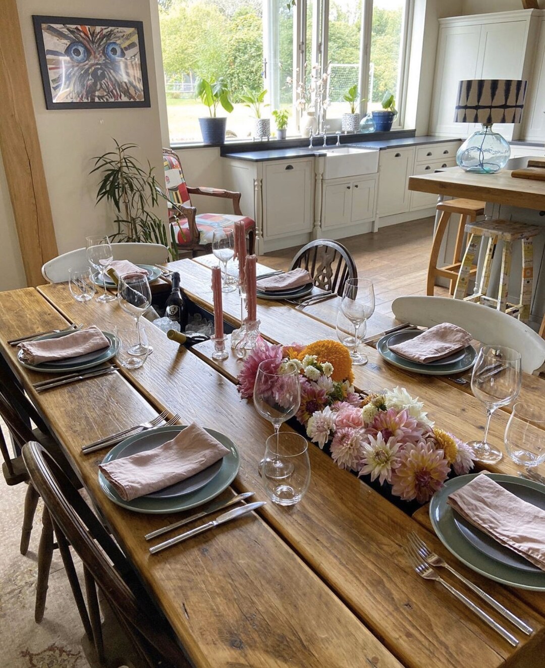 Rustic Prosecco Farmhouse Scaffold Board Dining Table Bench Options ...