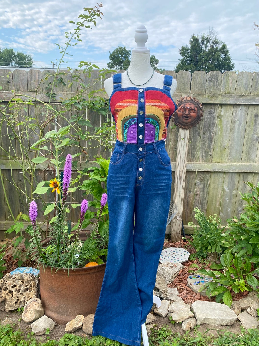 Rainbow Magic, Split Rainbow Overalls. Womens Small - Etsy