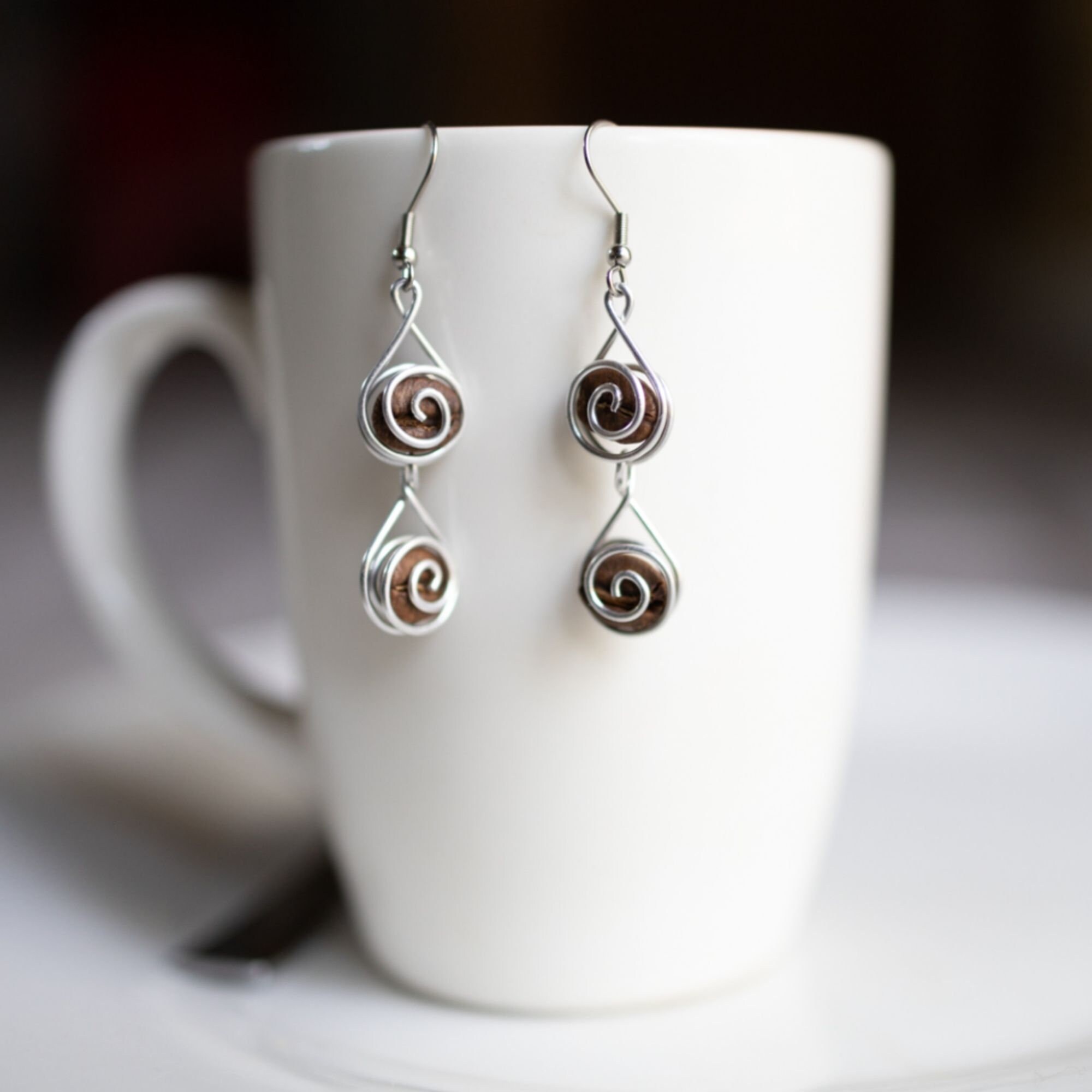 Double Espresso Coffee Earrings for Women Gift for Coffee | Etsy