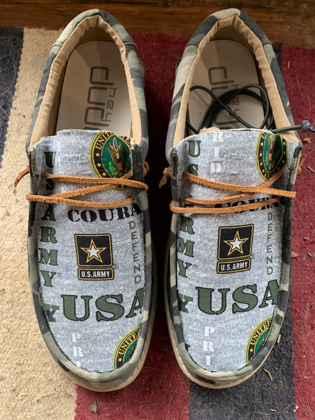 Custom Army or Any Military Branch Hey Dudes - Etsy