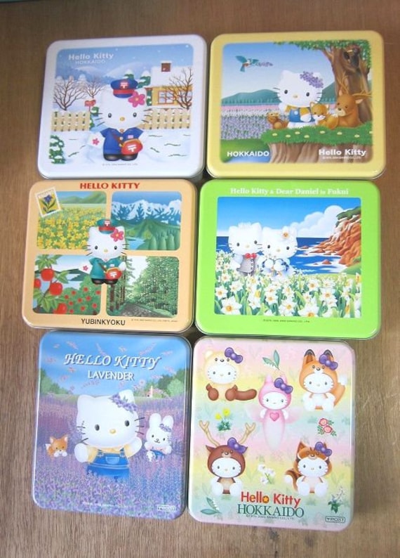 6 Set of Hello Kitty Empty Can From Post Office Made in Japan - Etsy
