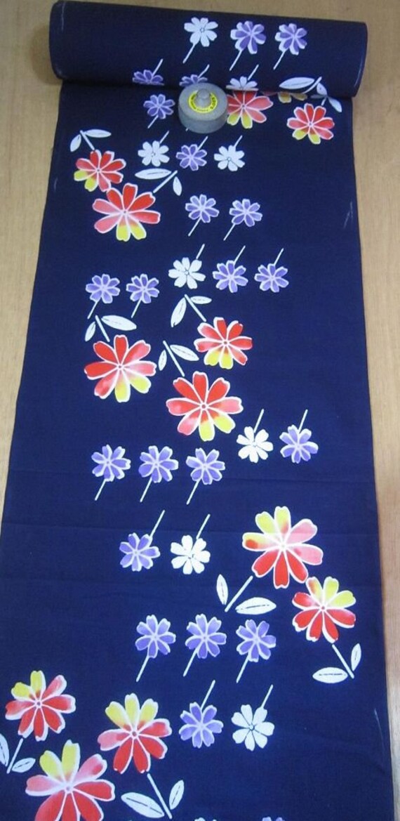 Roll Of Whole Bolt Vintage Yukata Cotton Fabric 36cm X 11 M Etsy