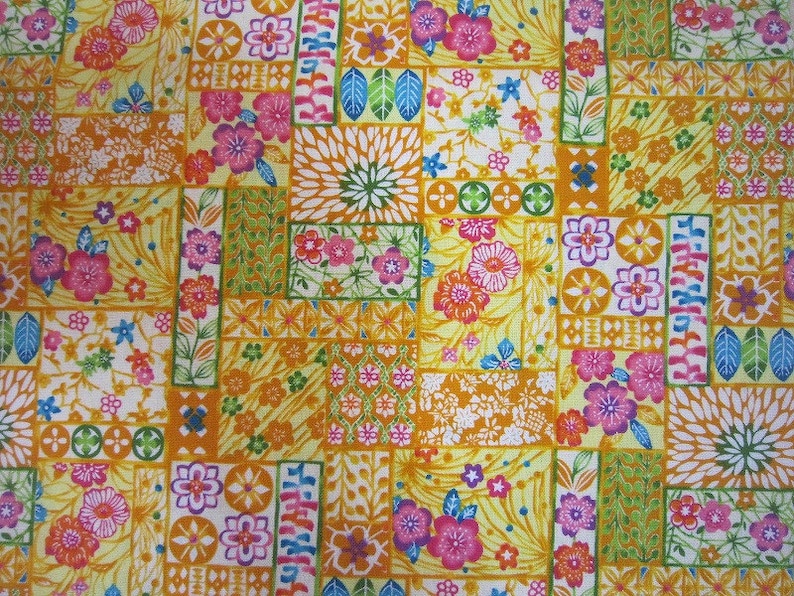 New!! Made in Japan Cotton Sheeting Fabric 54x50cm Okinawa Bingata ...