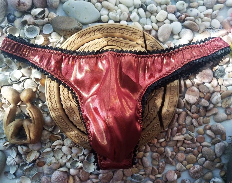 Double Silk Panties Shiny Underwear Mens Shiny Panties Etsy