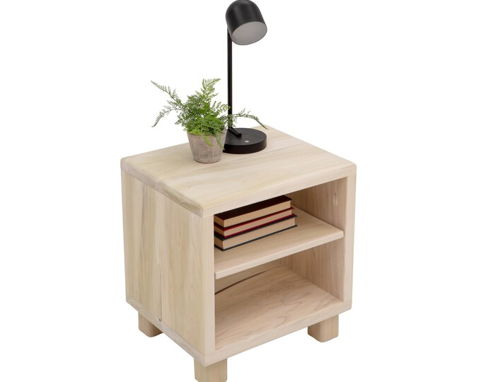 Narrow Solid Wood Nightstand, Modern Bedside Table, Set of 1 or 2 - Etsy