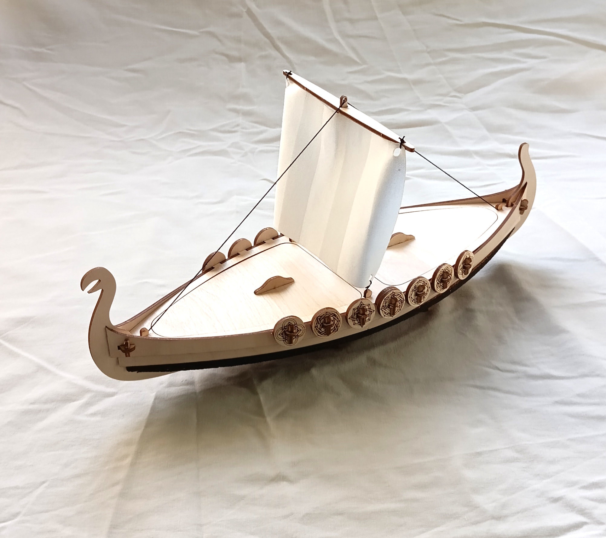 Viking Ship Model, 38 Cm15 Inches Wooden Floatable Viking Longship ...