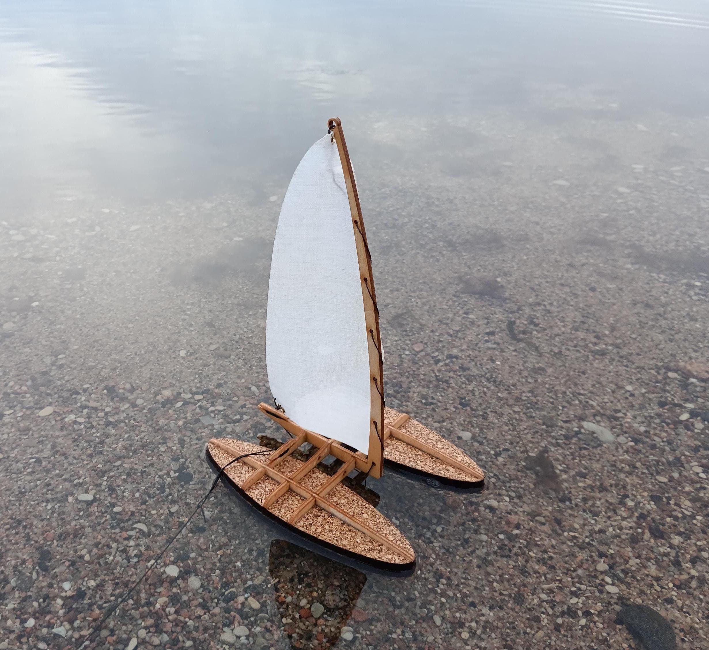 Catamaran Model Sailboat, Model Boat Kit, Pond Yacht, Model Boat That ...