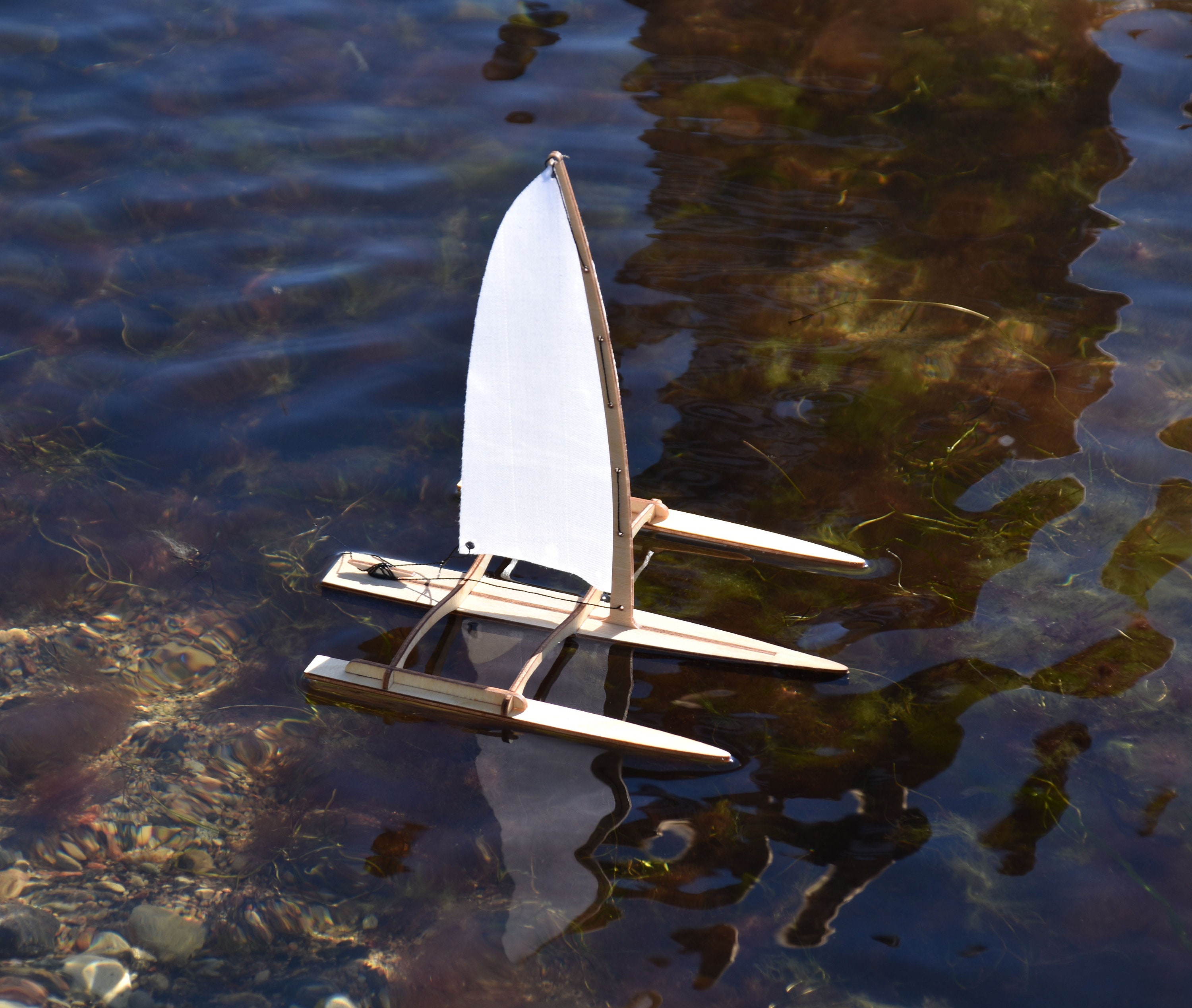 Model Trimaran Sailboat, Model Boat Kit, Pond Yacht, Model Boat That ...