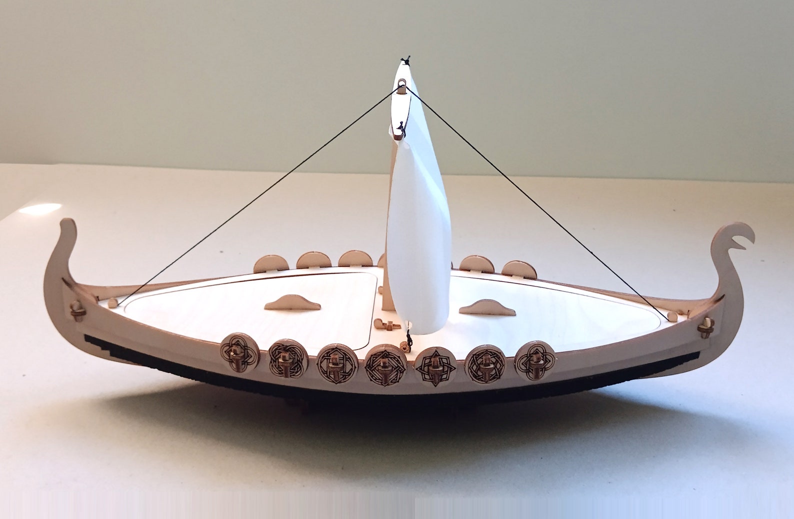Viking Ship Model, 38 Cm(15 Inches) Wooden Floatable Viking Longship ...