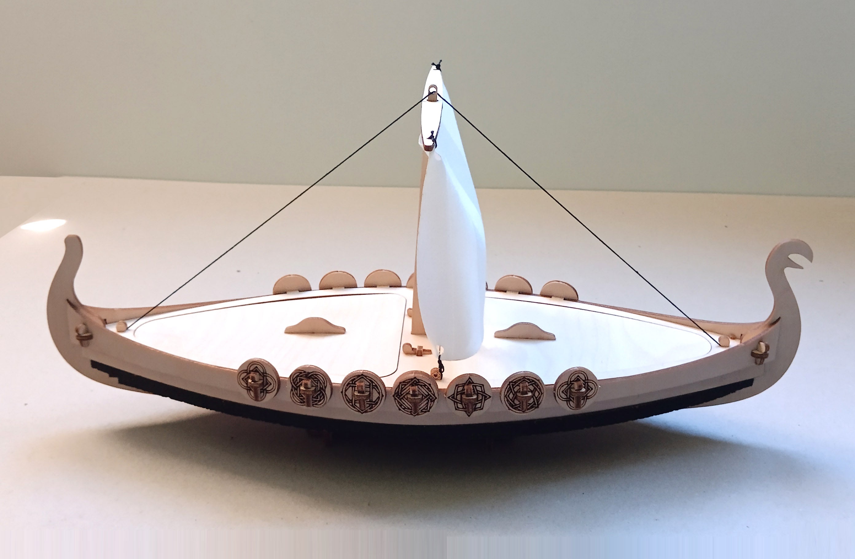 Viking Ship Model, 38 Cm(15 Inches) Wooden Floatable Viking Longship ...
