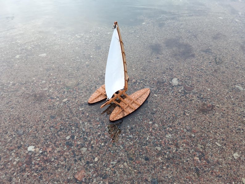 Catamaran Model Sailboat, Model Boat Kit, Pond Yacht, Model Boat That ...