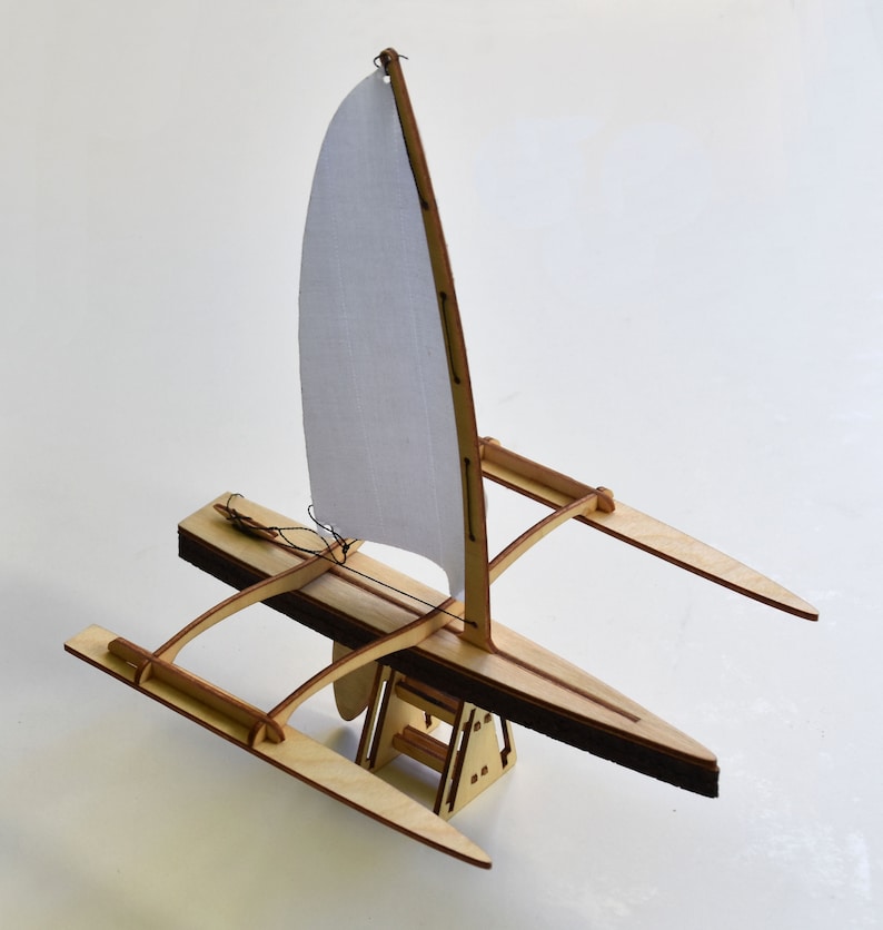 Plywood Trimaran Model Sailboat Kit, Pond Yacht - Etsy