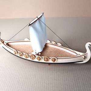 Viking Ship Model, 38 Cm(15 Inches) Wooden Floatable Viking Longship ...