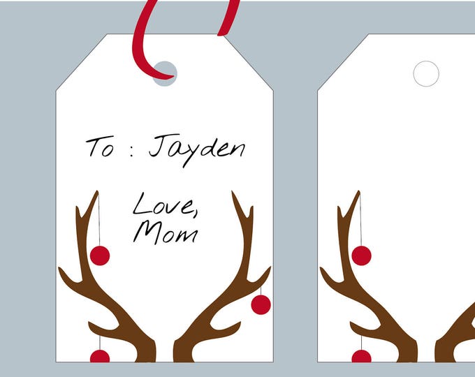 Printable Reindeer Gift Tags DIY Gift Tags Christmas Gift | Etsy
