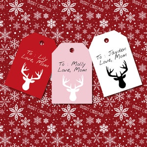Printable Reindeer Gift Tags, DIY Gift Tags, Christmas Gift Tag, Gift ...