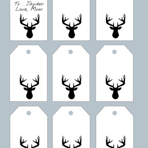 Printable Reindeer Gift Tags, DIY Gift Tags, Christmas Gift Tag, Gift ...