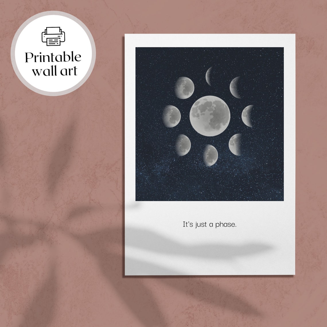 Moon Phases Printable Wall Art, Moon Poster - Etsy