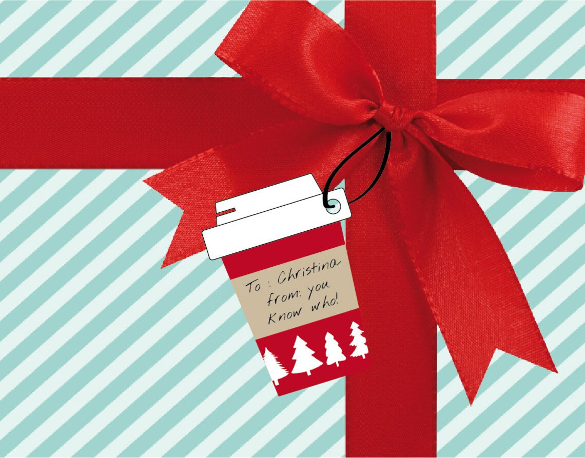 Printable Coffee Cup Gift Tags, Cute Gift Tags, Christmas Gift Tag ...