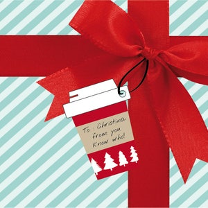 Printable Coffee Cup Gift Tags, Cute Gift Tags, Christmas Gift Tag ...