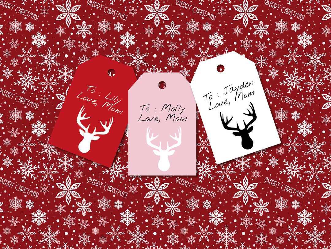 Printable Reindeer Gift Tags, DIY Gift Tags, Christmas Gift Tag, Gift ...