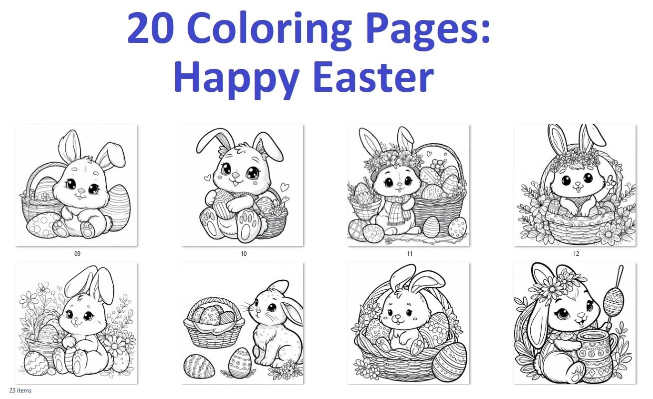 20 Easter Bunny Coloring Pages for Kids, Easter Bunny Coloring Activity ...