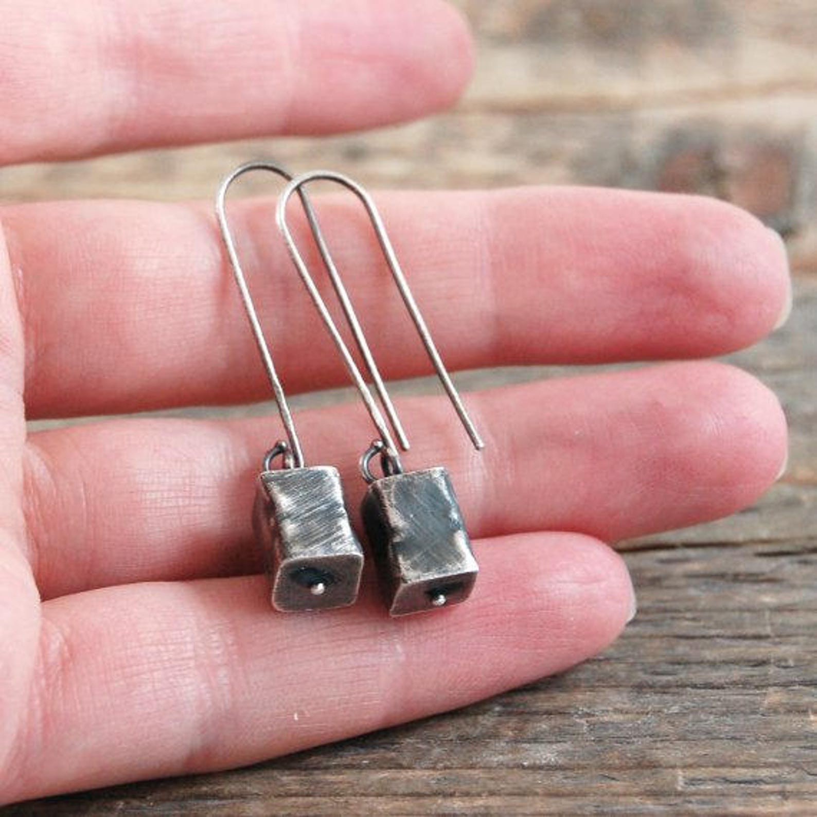 Simple Silver Earrings, Long Silver Earrings - Etsy