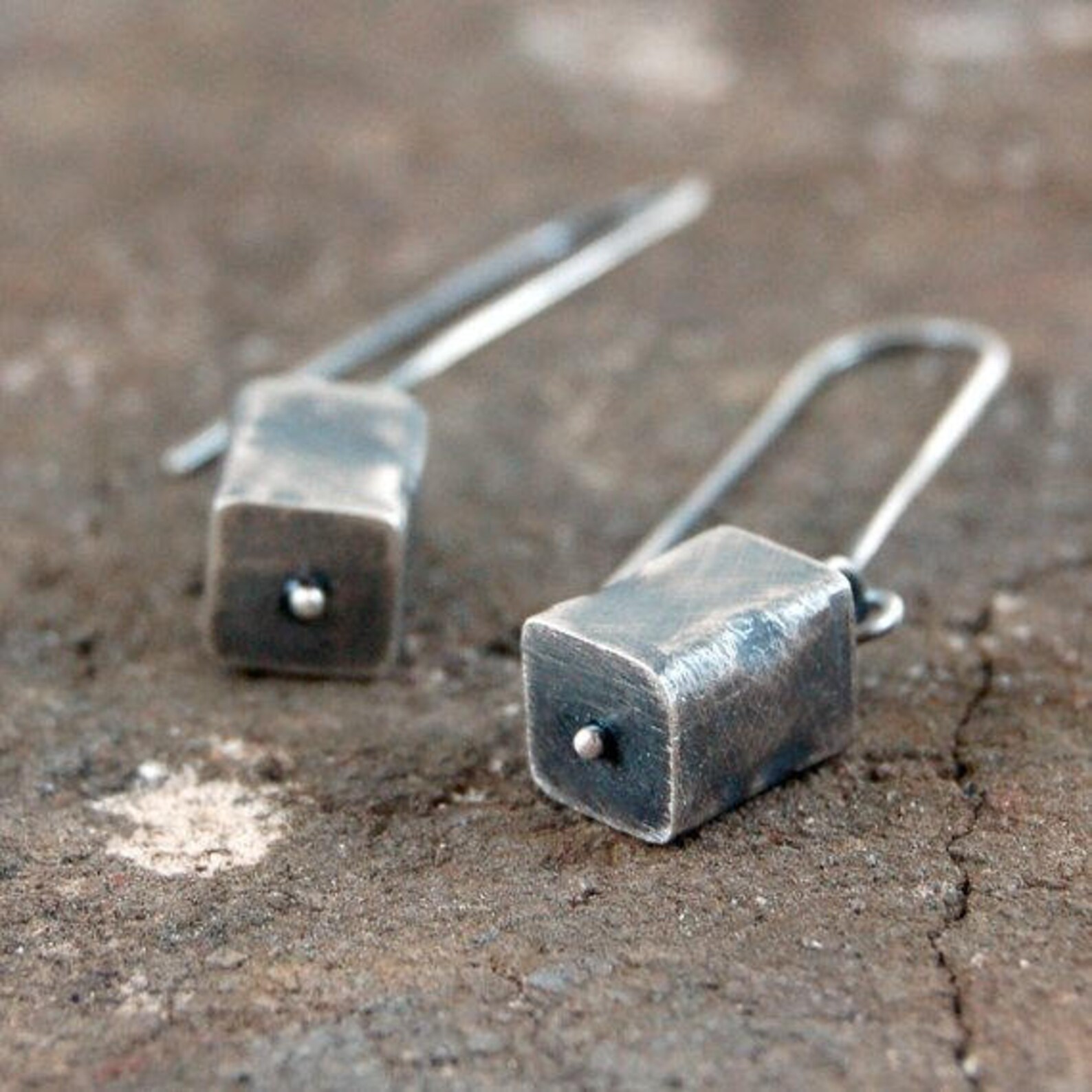 Simple Silver Earrings, Long Silver Earrings - Etsy