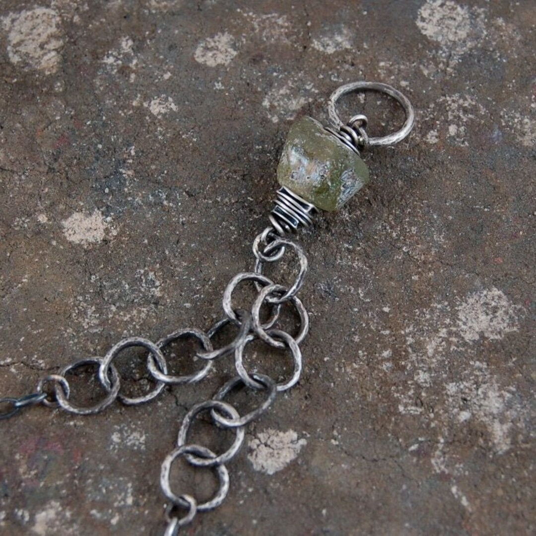 Ancient Roman Glass Necklace, Chain Necklace, Oxidized Silver, Ancient ...